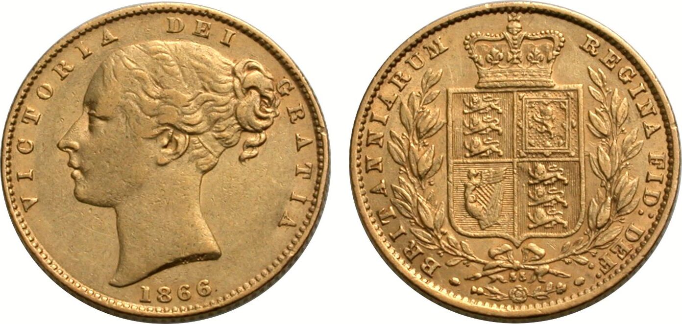 GROSSBRITANNIEN Sovereign 1866 Victoria aEF | MA-Shops