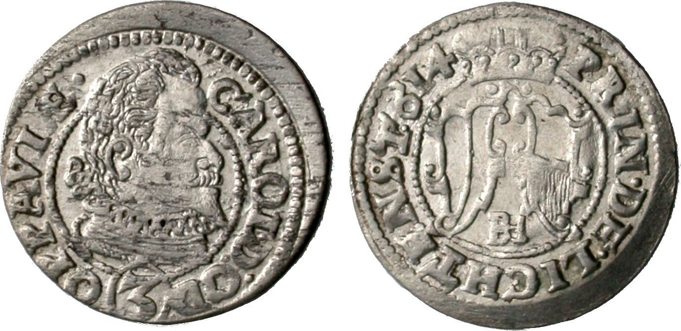 TROPPAU Groschen 1614 Karl von Liechtenstein EF | MA-Shops