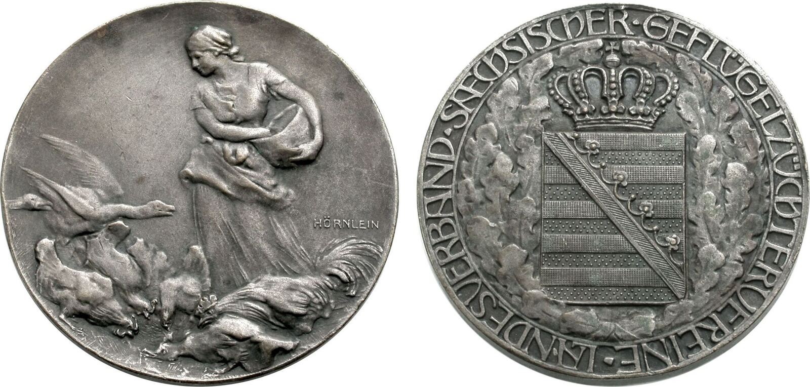 SACHSEN Versilberte Bronzemedaille vor 1918 von Hörnlein EF | MA-Shops