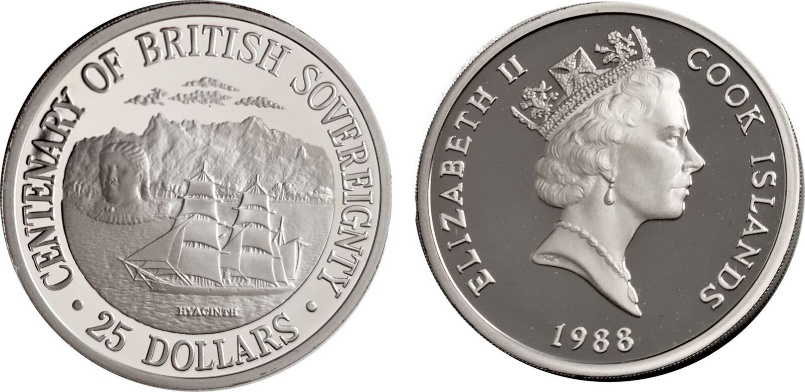 COOK ISLANDS 25 Dollar 1988 100 Jahre britischer Herrschaft Proof | MA ...