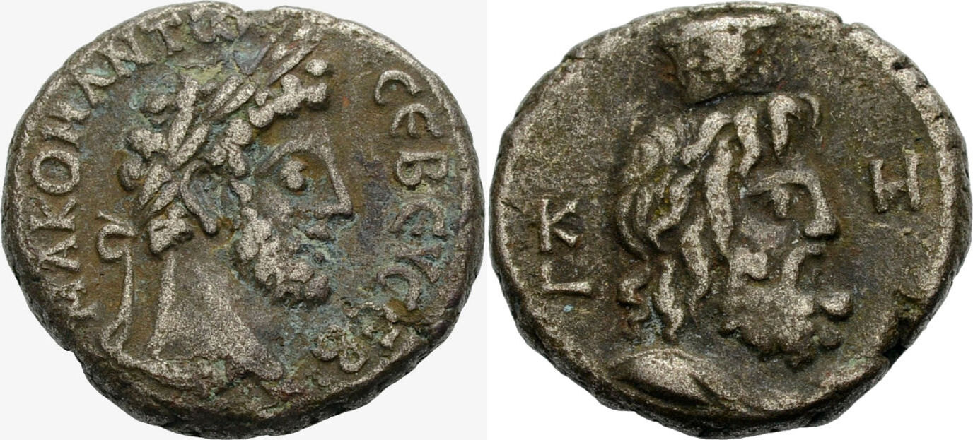 GRIECHISCHE MÜNZEN UNTER ROM Billon-Tetradrachmon 187-188 ALEXANDRIA ...