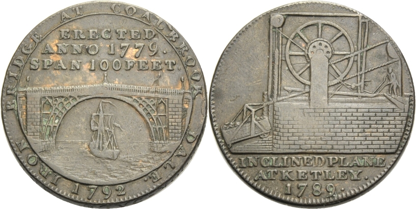 BRITISCHE TRADE TOKEN. Halfpenny 1792 SHROPSHIRE, COALBROOKDALE ...