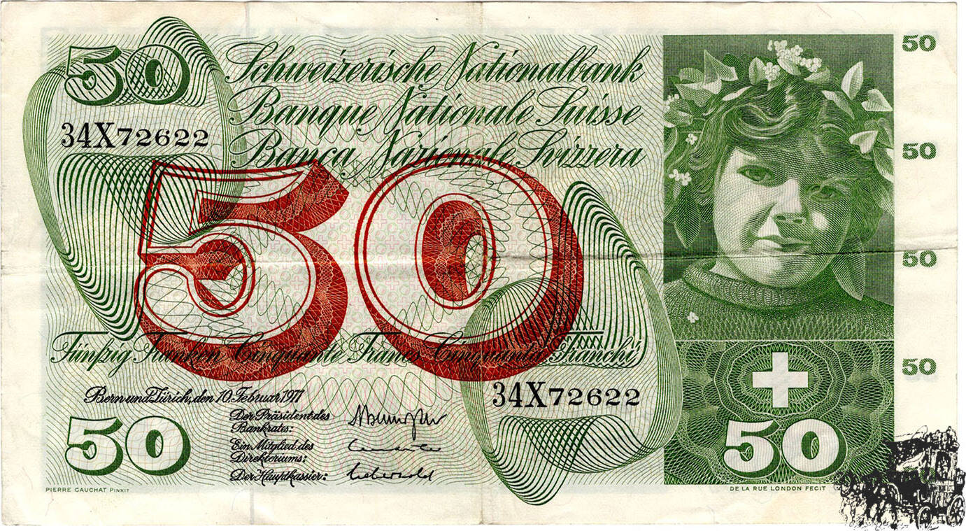 50 Franken 1971 - Schweiz - sehr schön | MA-Shops