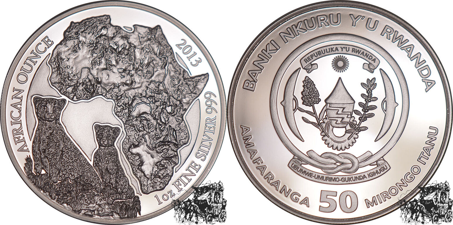 50 Franc RWF 50 Amafaranga 2013 - Ruanda - Leoparden PP | MA-Shops