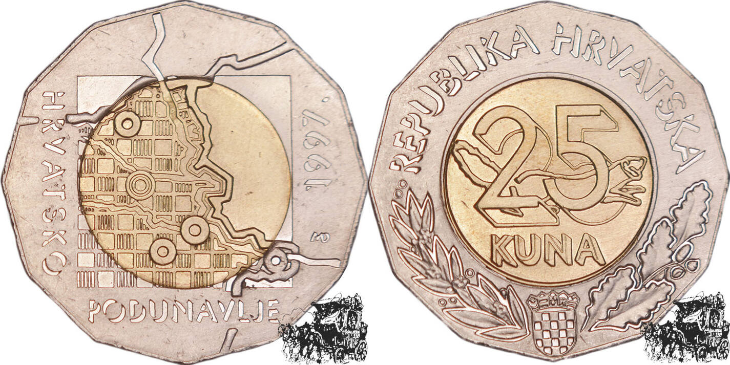 Kroatien 25 Kuna 1997 - Donau-Ufer-Region f.stplfr. | MA-Shops