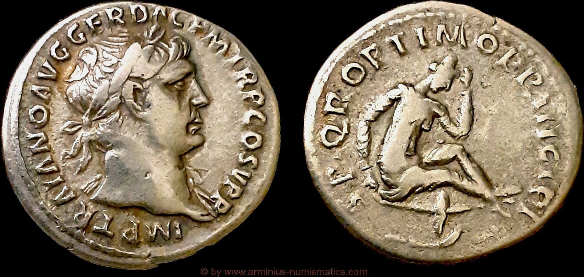 Roman Empire Denar 103-107 n. Chr. Trajan, "Dacia Capta" commemorative ...