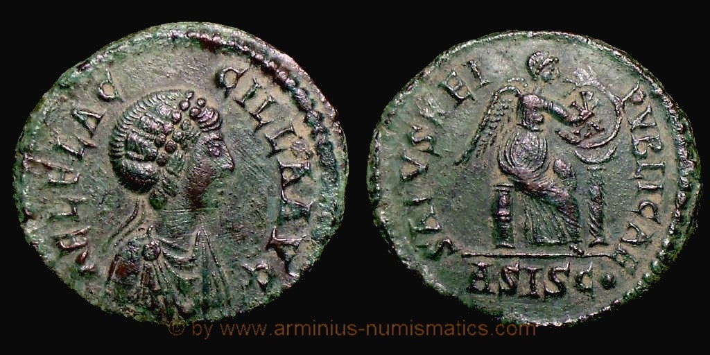 Roman Empire 383-384 AD. Aelia Flacilla, Siscia mint, Æ2, RIC 34. EF ...