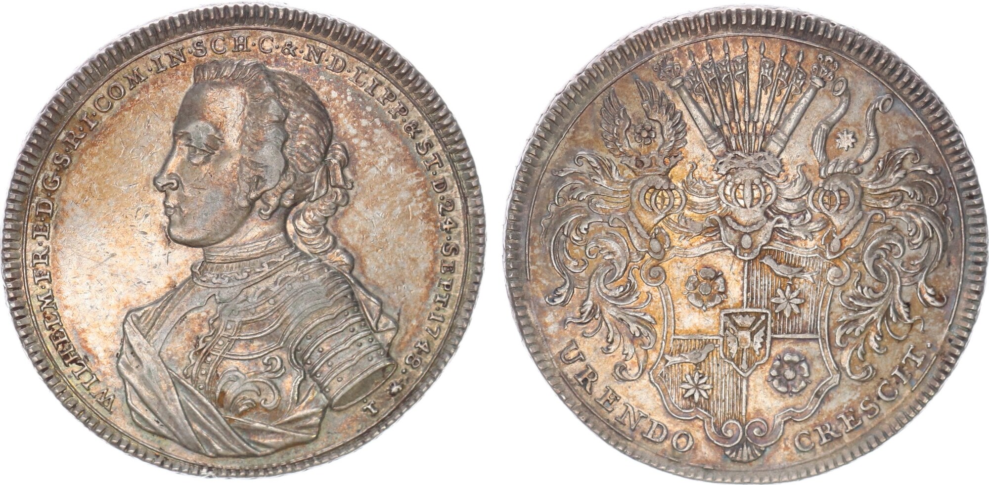 Schaumburg-Lippe Taler 1748 Wilhelm Friedrich Ernst 1748-1777 aEF mit ...