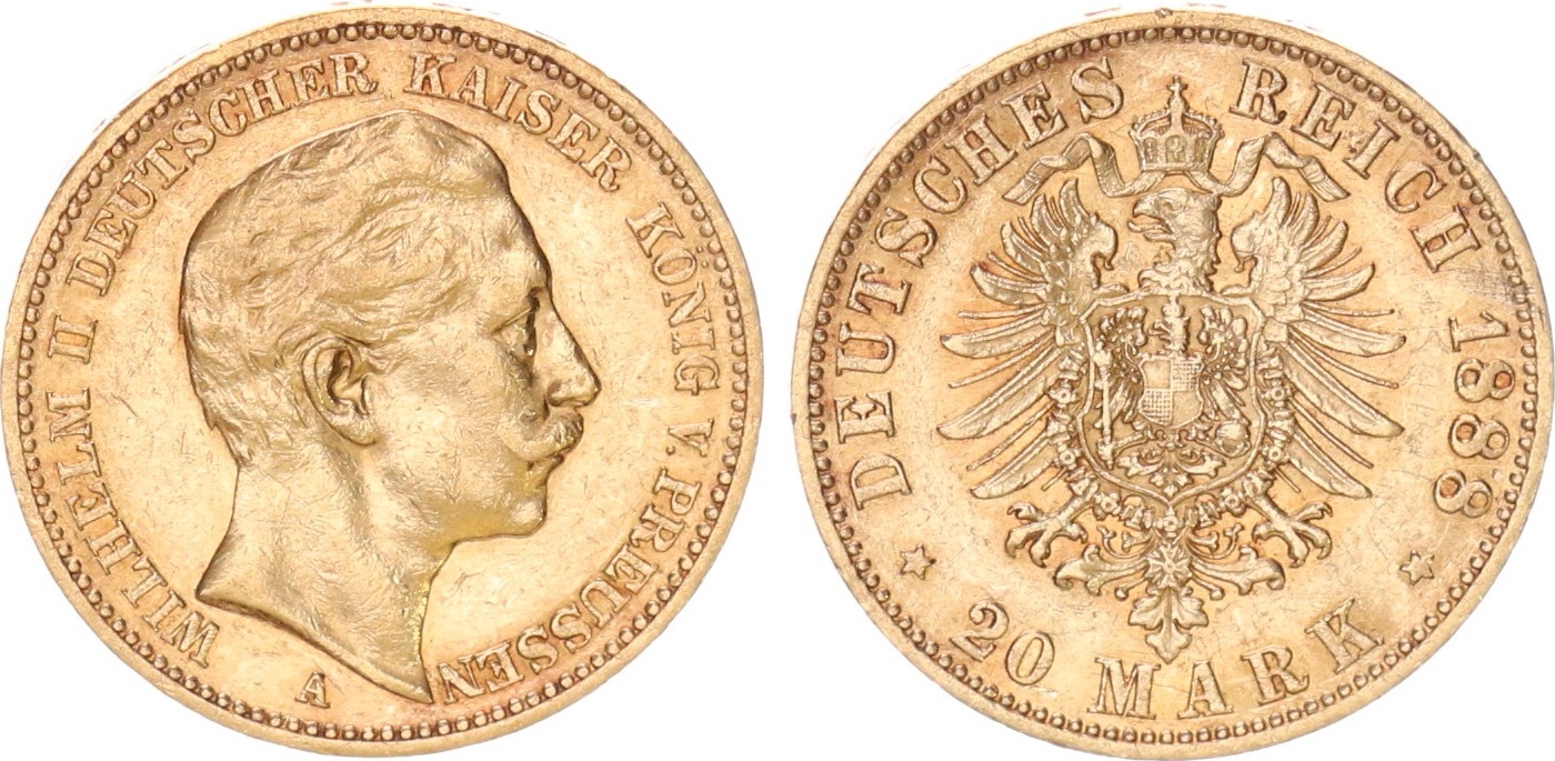 Preußen 20 Mark 1888 Berlin Wilhelm II. 1888-1918 EF | MA-Shops