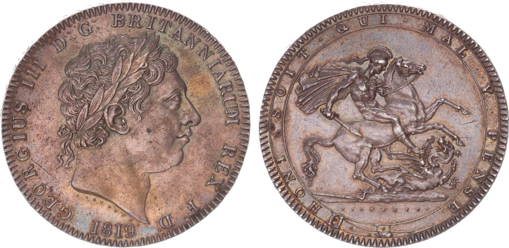Großbritannien Crown 1819 London George III. 1760-1820 AU mit schöner Patina | MA-Shops