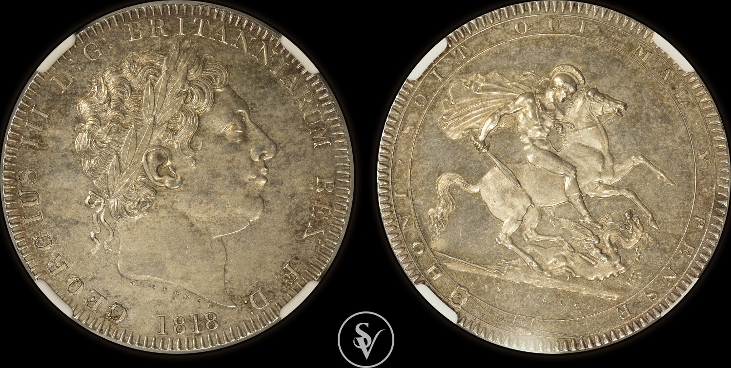 G.BRITAIN CROWN 1818 LIX George III NGC MS 63 | MA-Shops