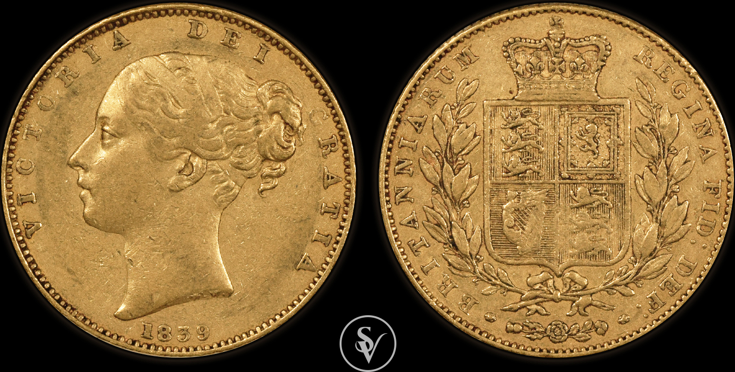 Great Britain 1 sovereign 1839 Victoria shield | MA-Shops