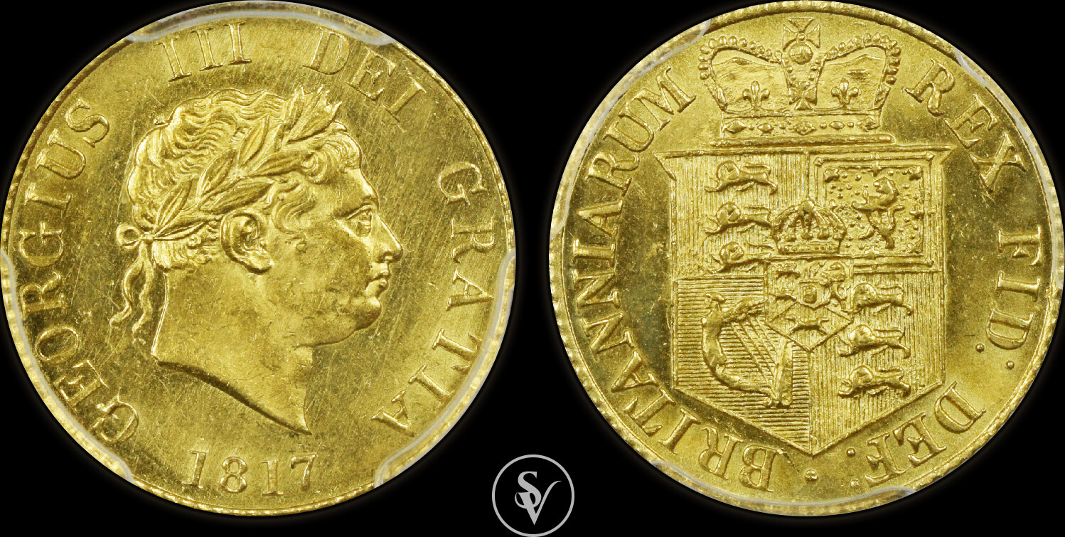 Great Britain 1/2 Sov 1817 George III PCGS MS63 | MA-Shops