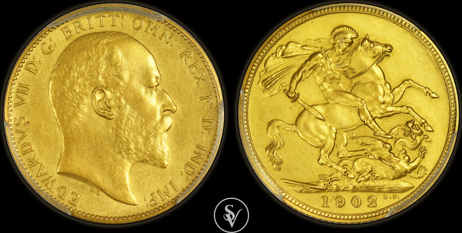 Great Britain Sov 1902 Edward VII matte PCGS PR64 | MA-Shops