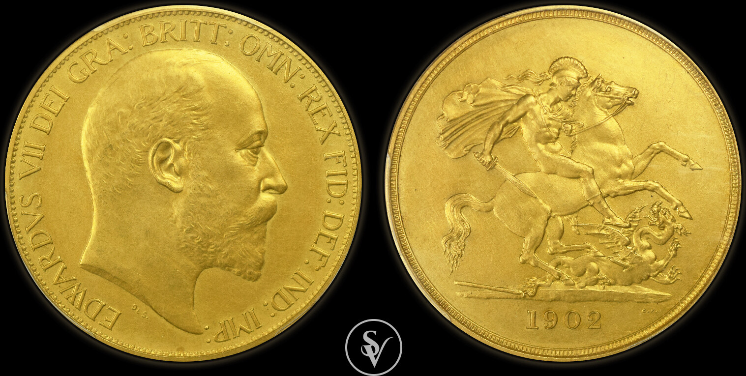 Great Britain £5 1902 Edward VII PCGS PR63 | MA-Shops