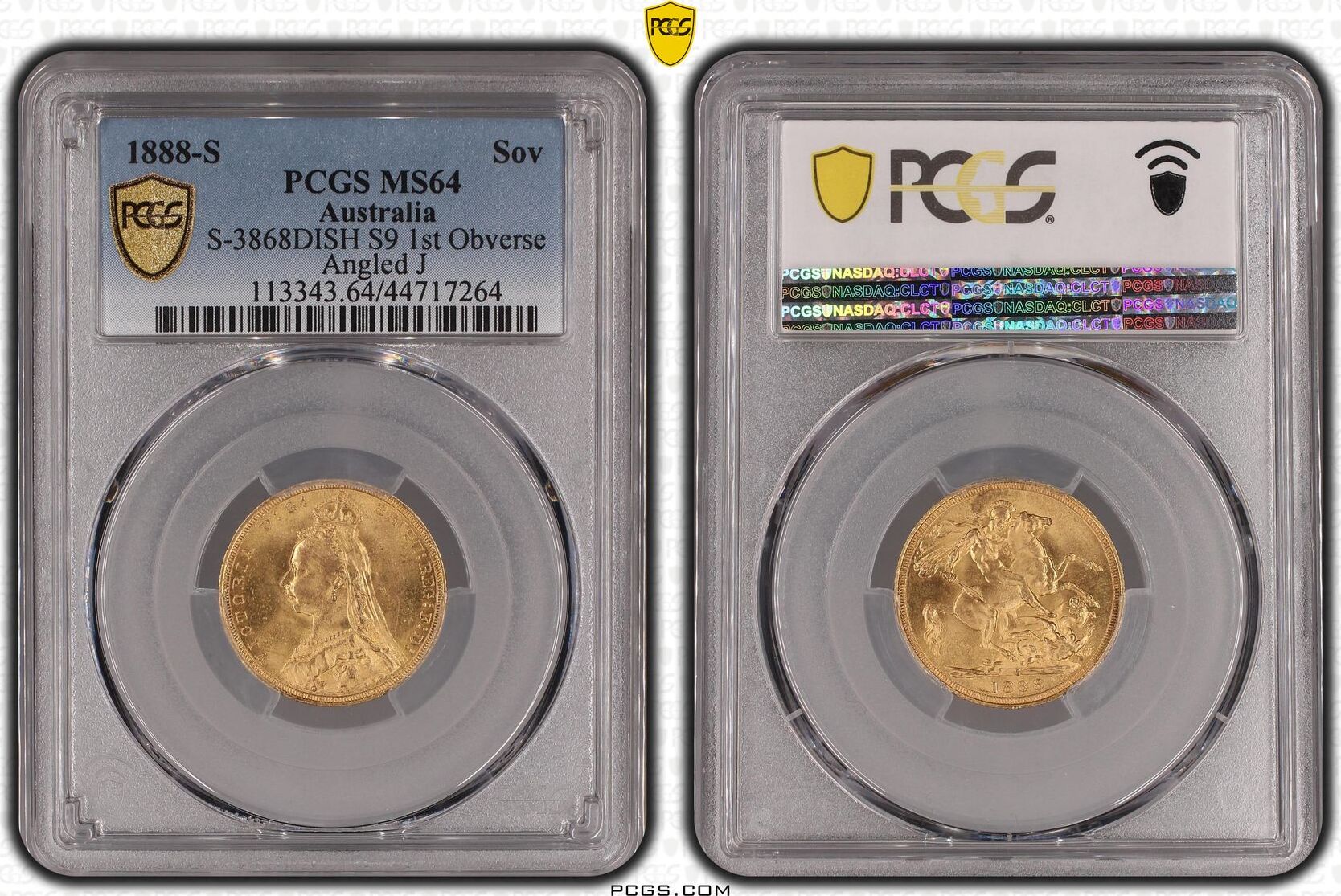 Australia Sovereign 1888-S Jubilee PCGS MS64 | MA-Shops