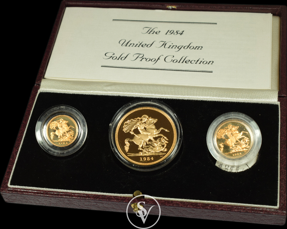 Great Britain 3 coin gold set 1984 Elizabeth II proof | MA-Shops