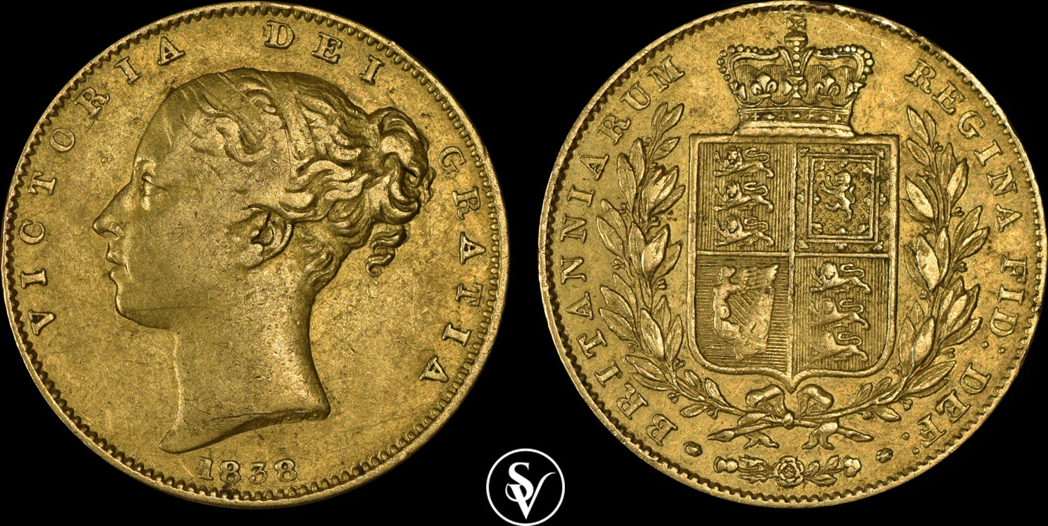 Great Britain 1 sovereign 1838 Victoria shield | MA-Shops
