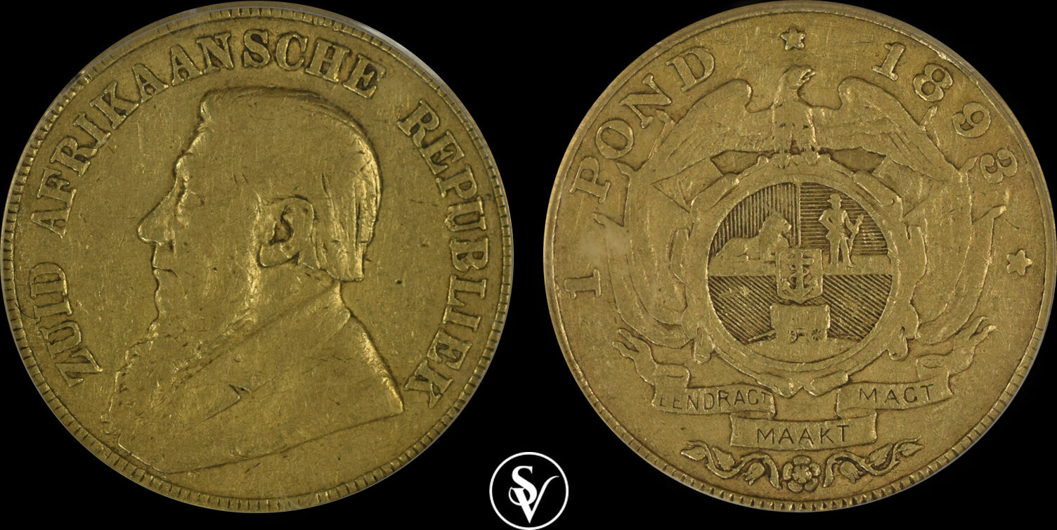 South Africa Pond 1893 Paul Kruger PCGS VF25 | MA-Shops