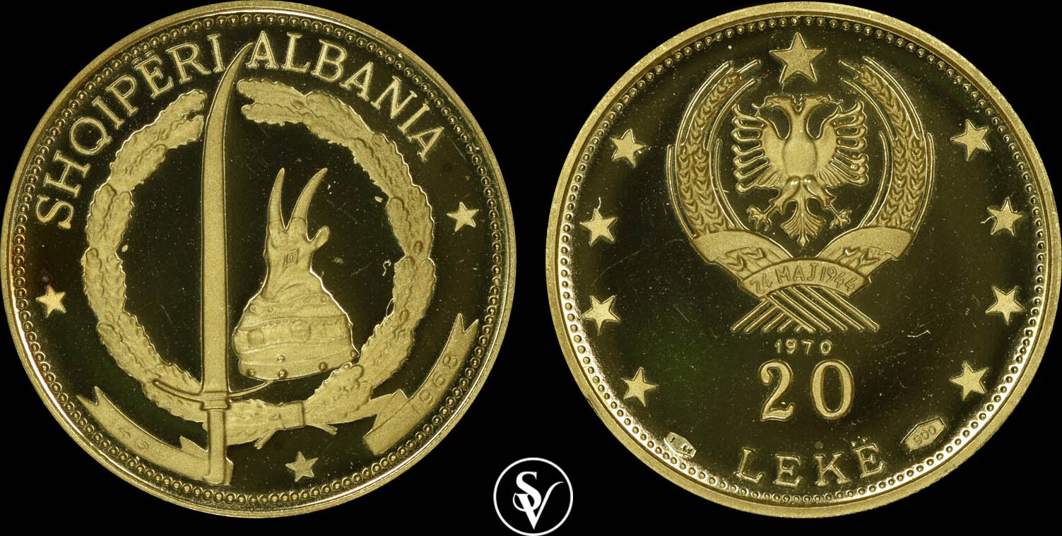 Albania 20 Leke 1970 Skanderbeg's Helmet | MA-Shops