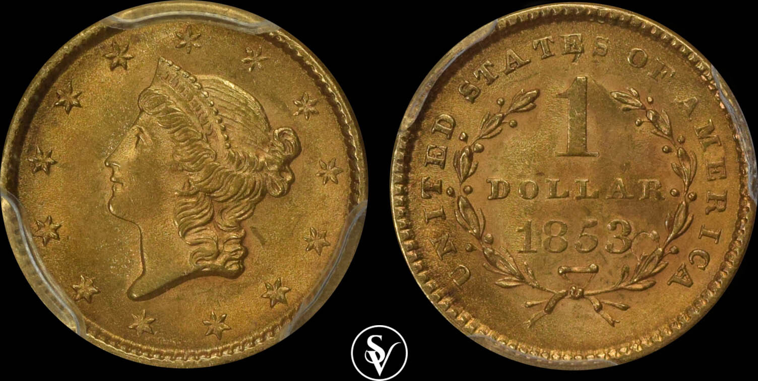 USA 1$ 1853 Liberty MS64 PCGS | MA-Shops