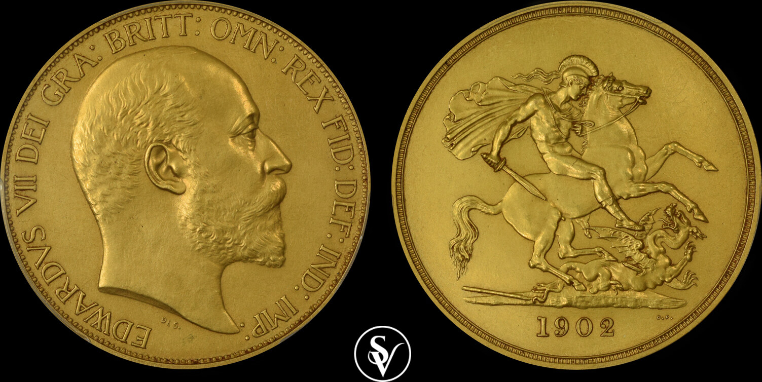 Great Britain 5 pound 1902 Edward VII PR62 | MA-Shops