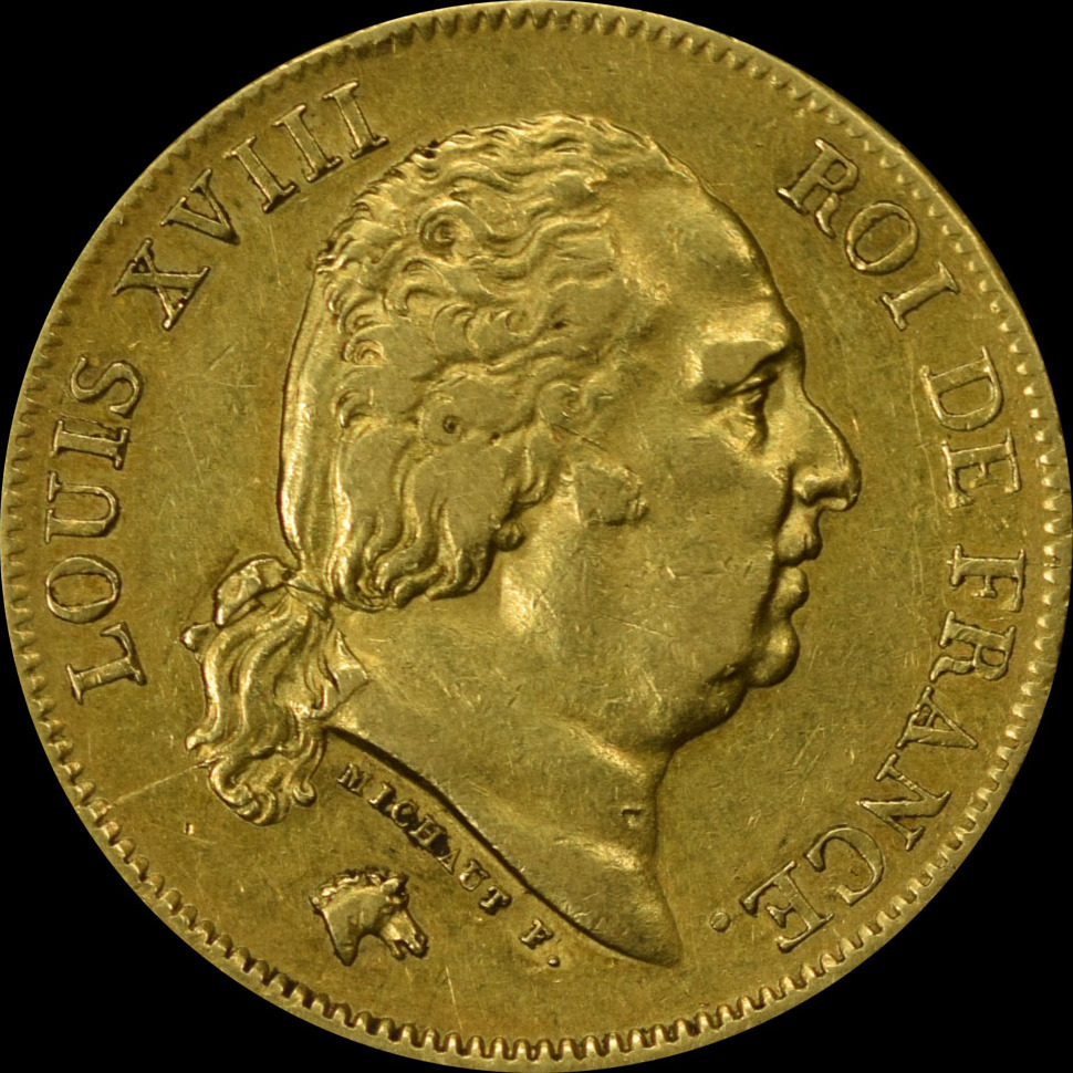 France 40 Francs 1818 W Louis XVIII | MA-Shops