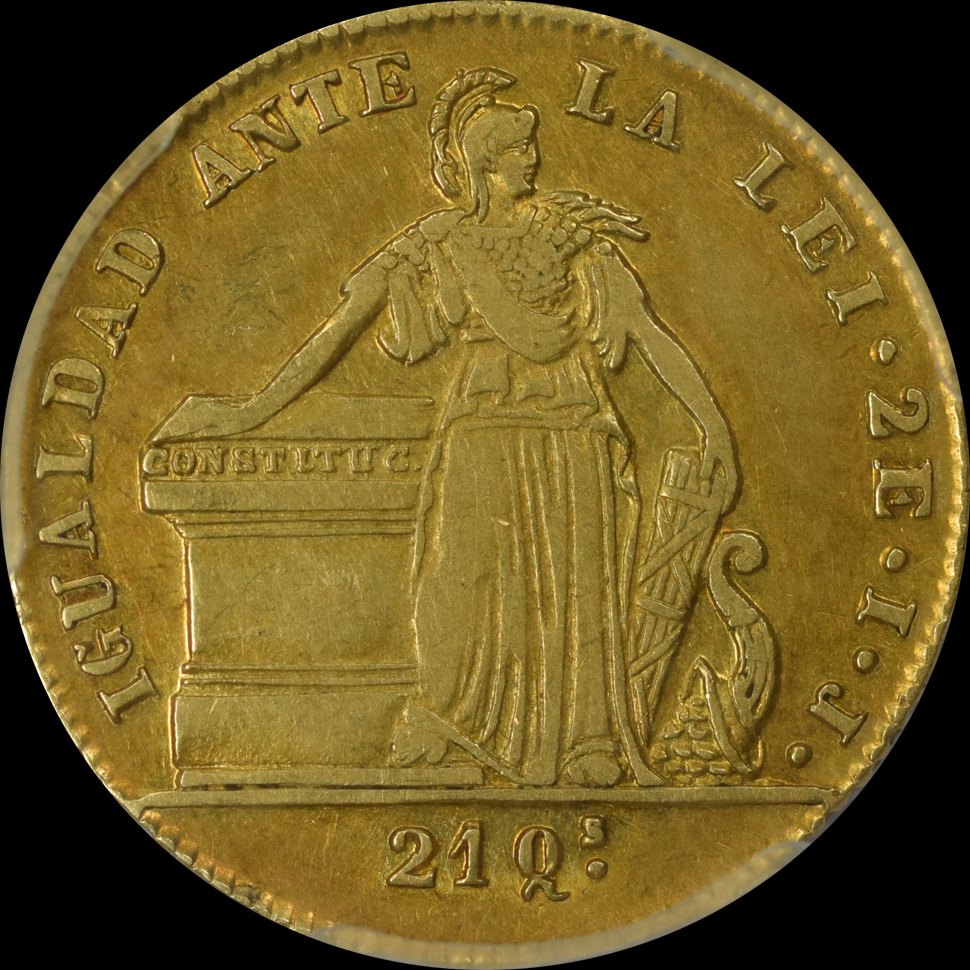 Chile 2 Escudos 1842 IJ Republic XF40 PCGS | MA-Shops