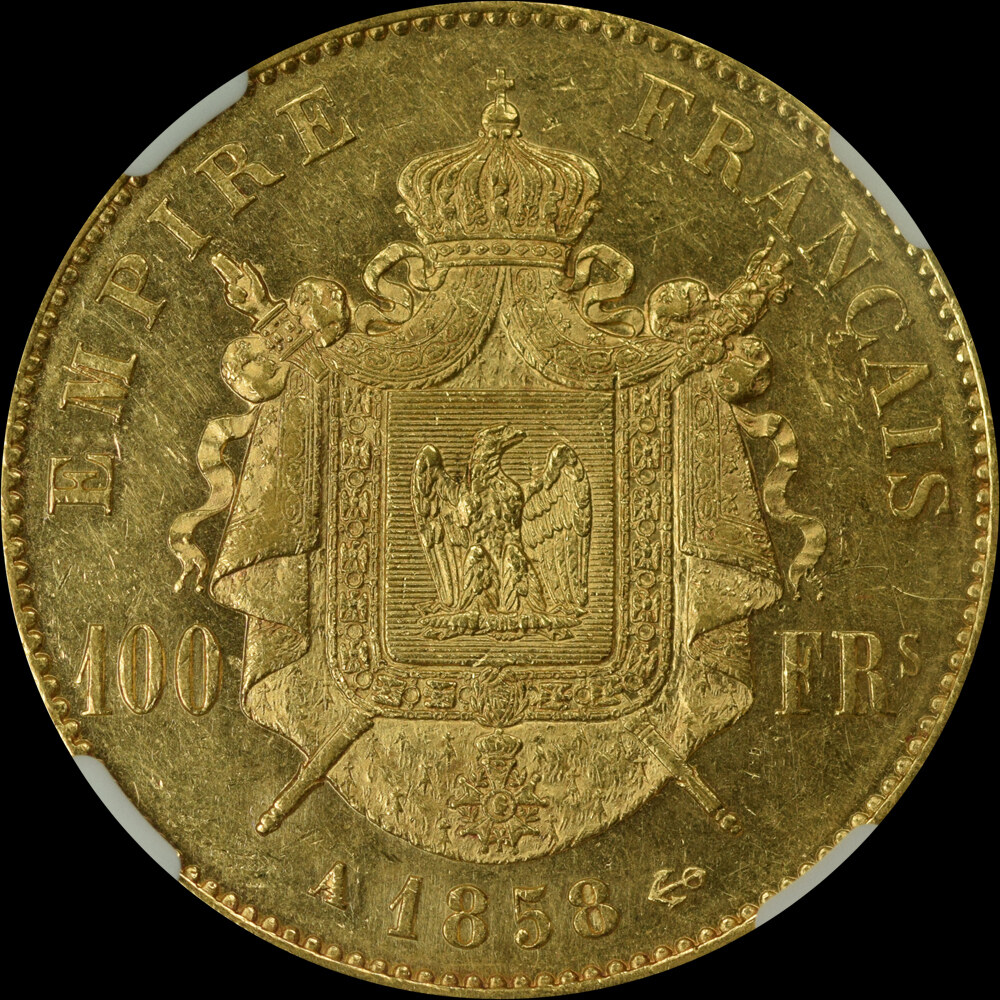 FRANCE 100 Francs 1857A Napoleon III NGC AU 55 | MA-Shops