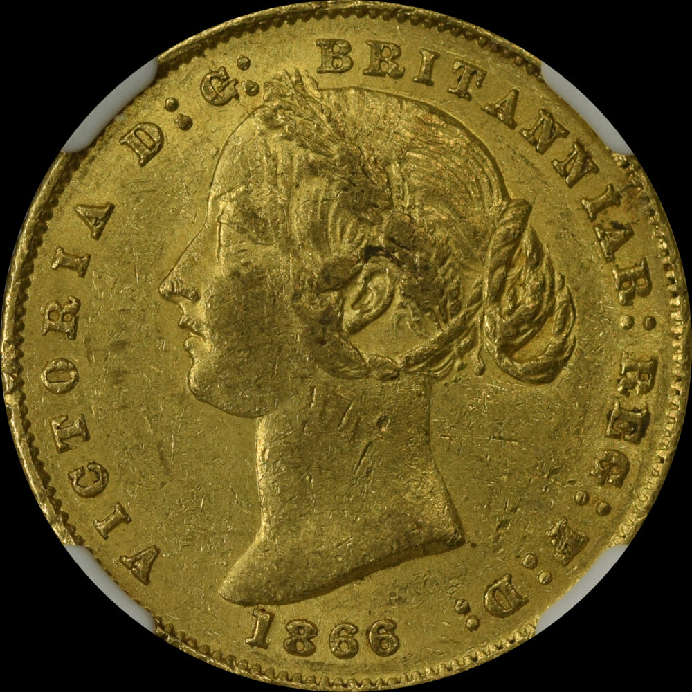AUSTRALIA 1 sovereign 1866 Victoria AU55 NGC | MA-Shops