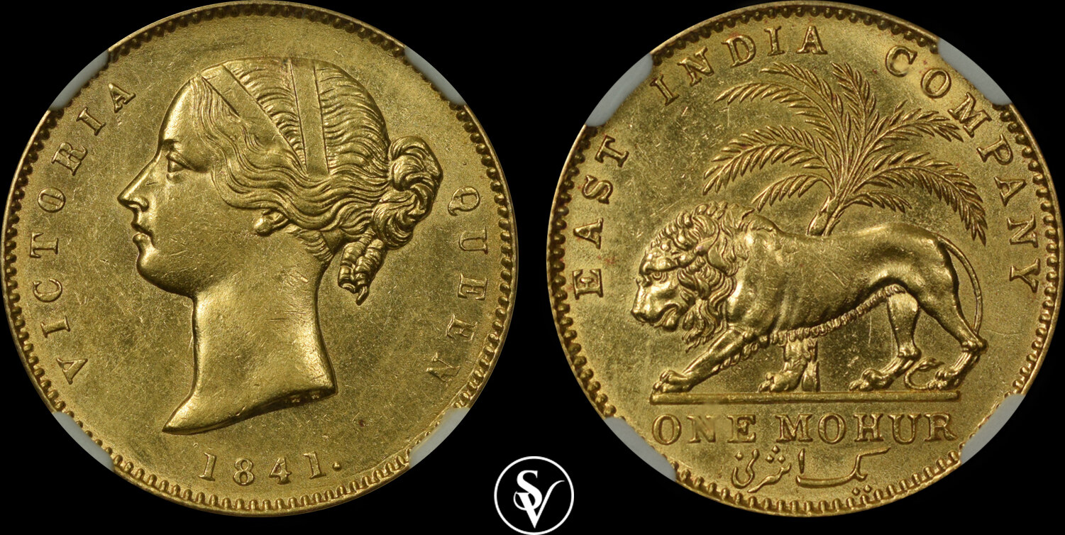India Mohur 1841 Victoria MS62 NGC | MA-Shops