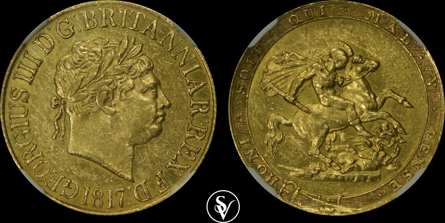 Great Britain sovereign 1817 George III AU58 NGC | MA-Shops