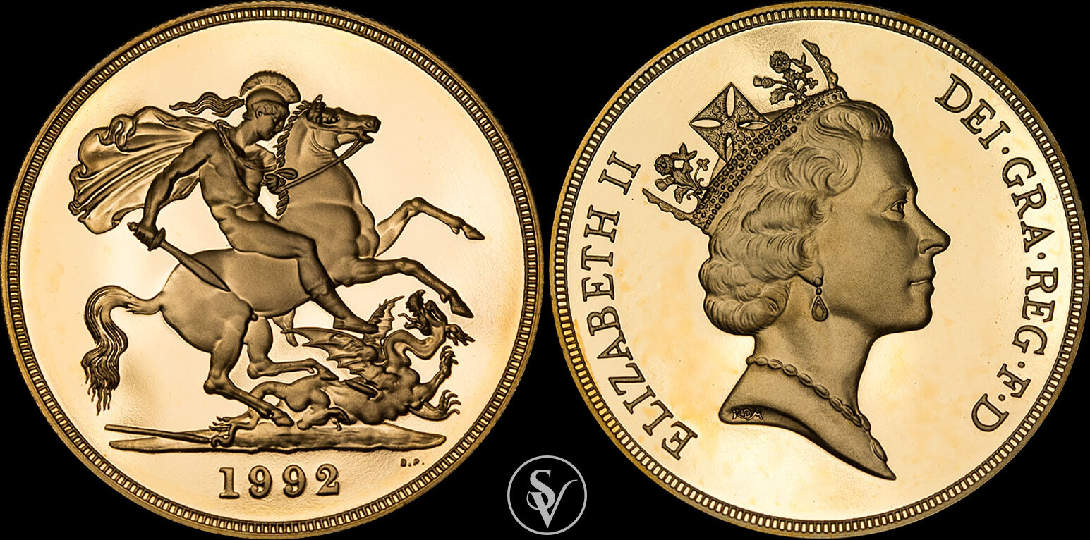 Great Britain 5 sovereign 1992 Elizabeth II proof | MA-Shops