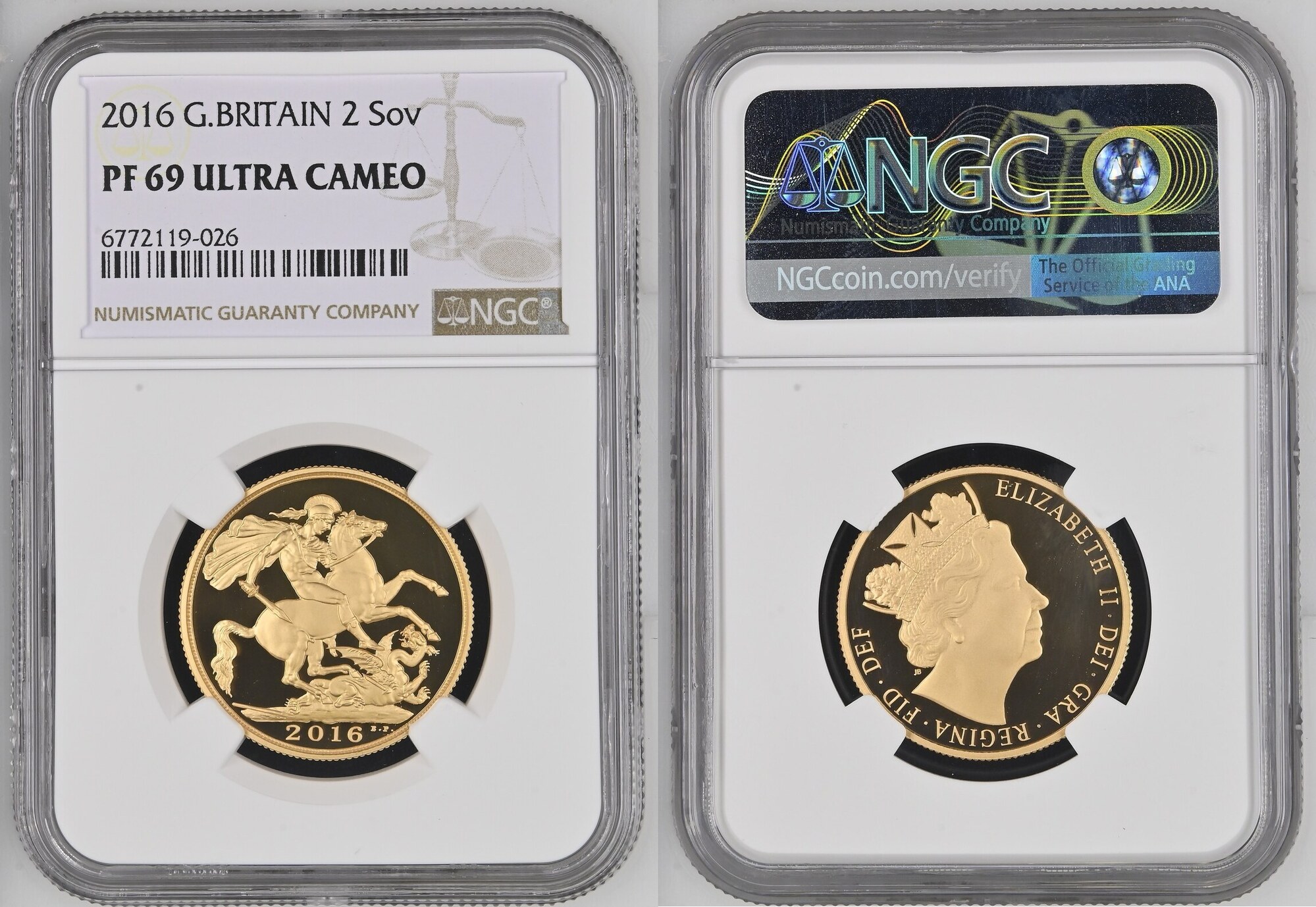 G.BRITAIN 2 pounds 2016 James Butler Elizabeth II proof NGC PF 69 ULTRA ...