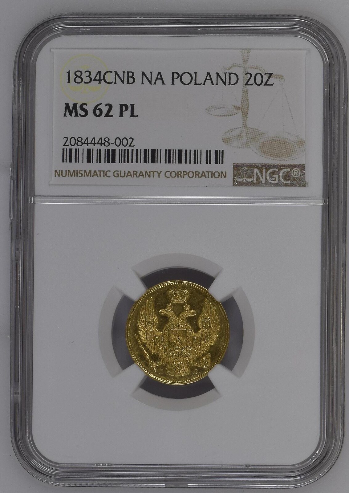 POLAND 20 Zlotych 1834CNB NA Nicholas I NGC MS 62 PL | MA-Shops