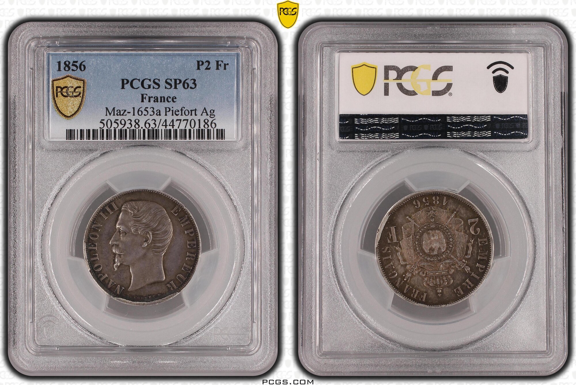 France Piefort 2 francs 1856 Napoléon III - Rare - TOP POP SP63 | MA-Shops