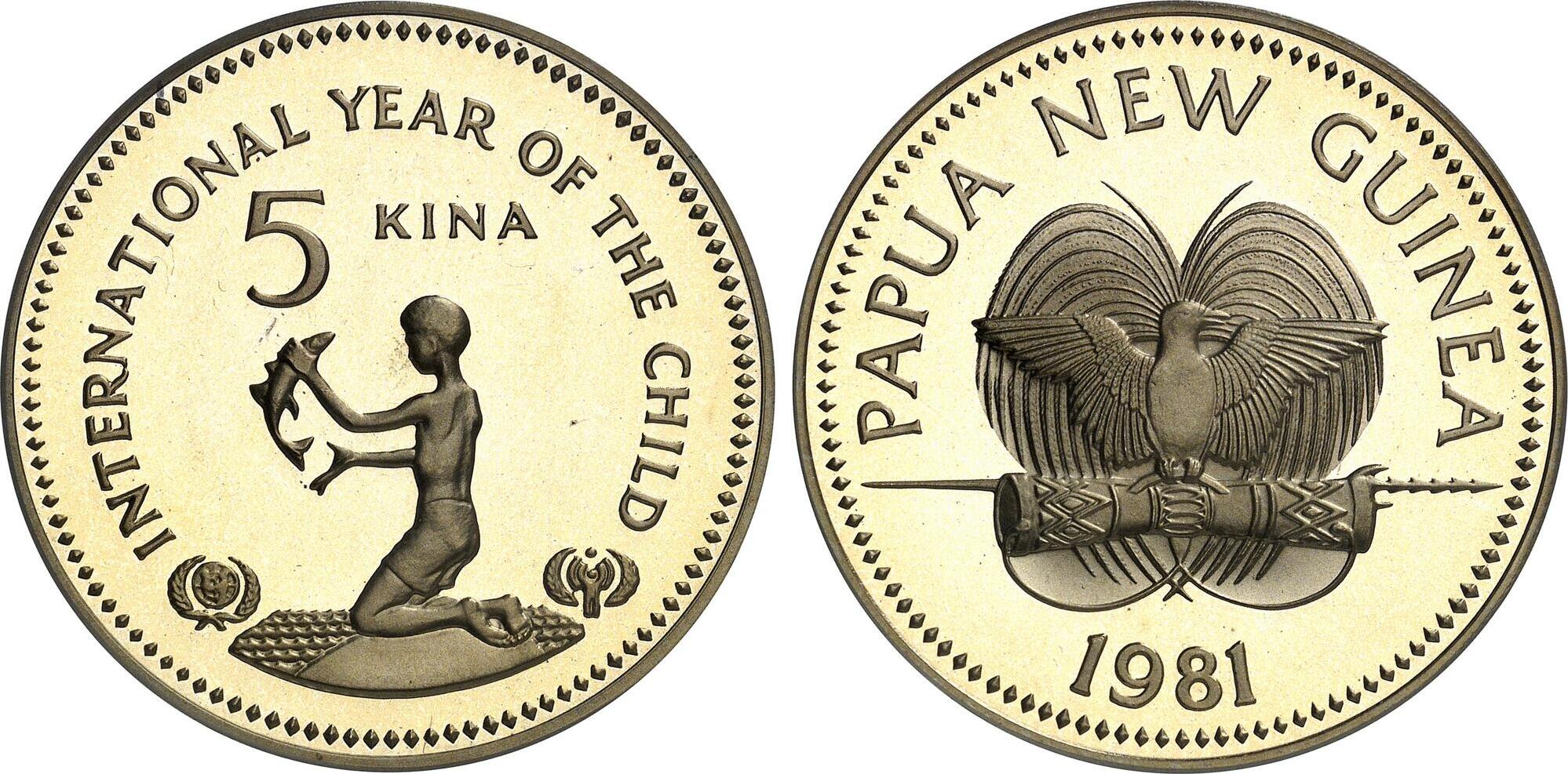 Papua New Guinea - Piefort 5 Kina 1981 Year of the Child - PCGS ...