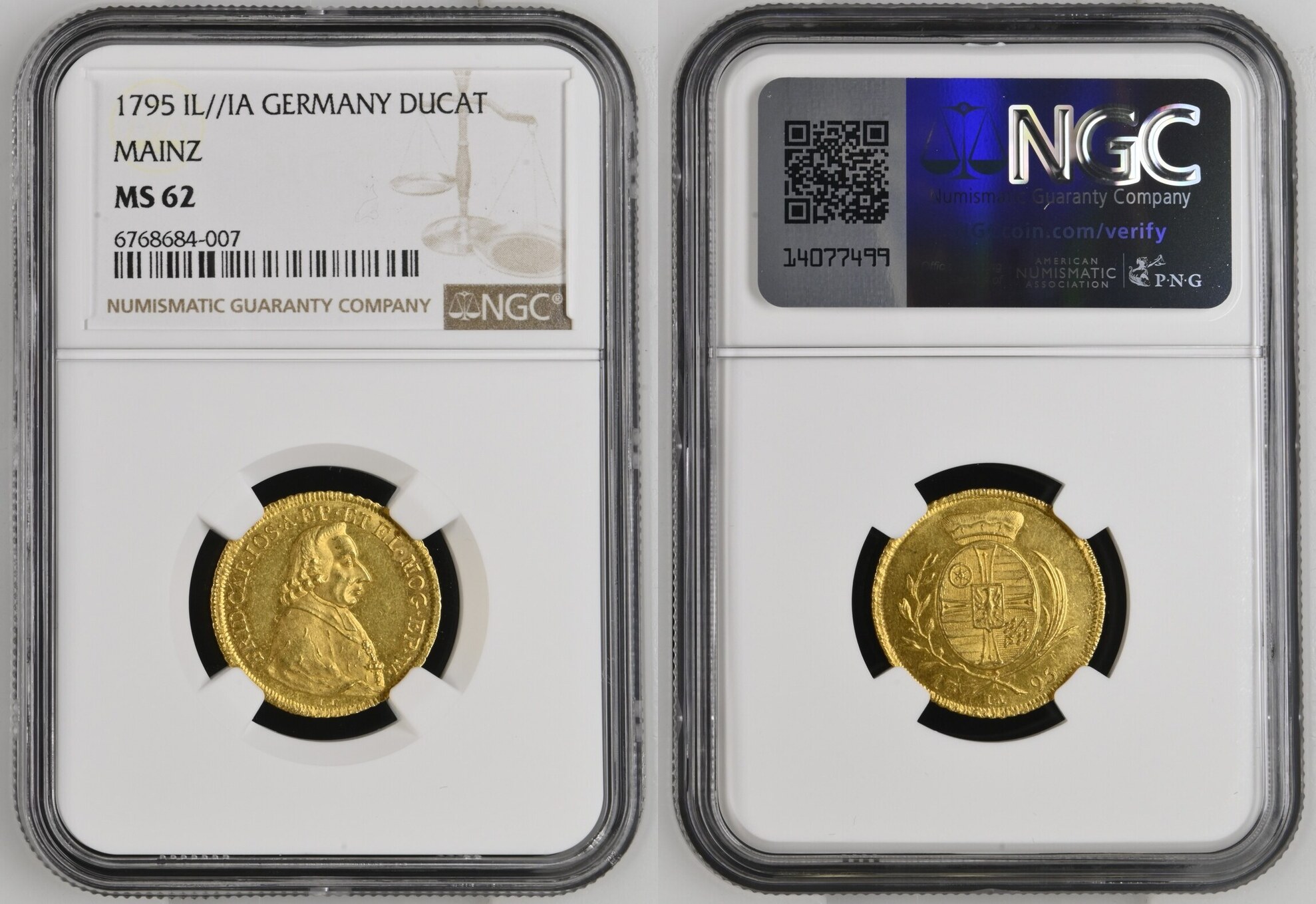 GERMANY Allemagne - Ducat 1795 Mayence - NGC MS62 NGC MS 62 | MA-Shops