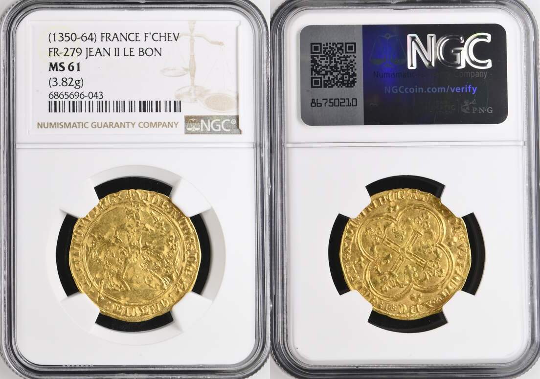 FRANCE - Jean II le Bon - Franc à cheval - NGC MS61 | MA-Shops