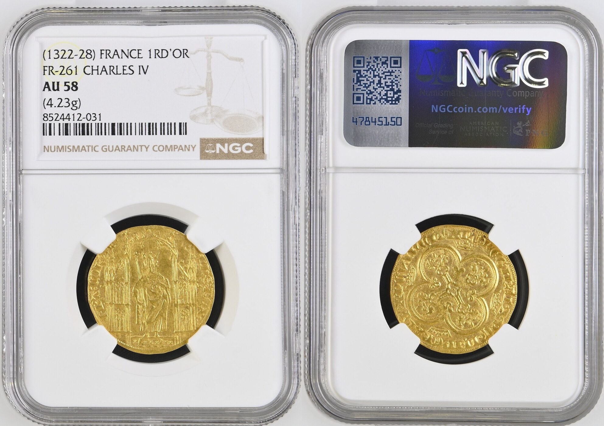France - Charles IV - Royal d'or - NGC AU 58 | MA-Shops