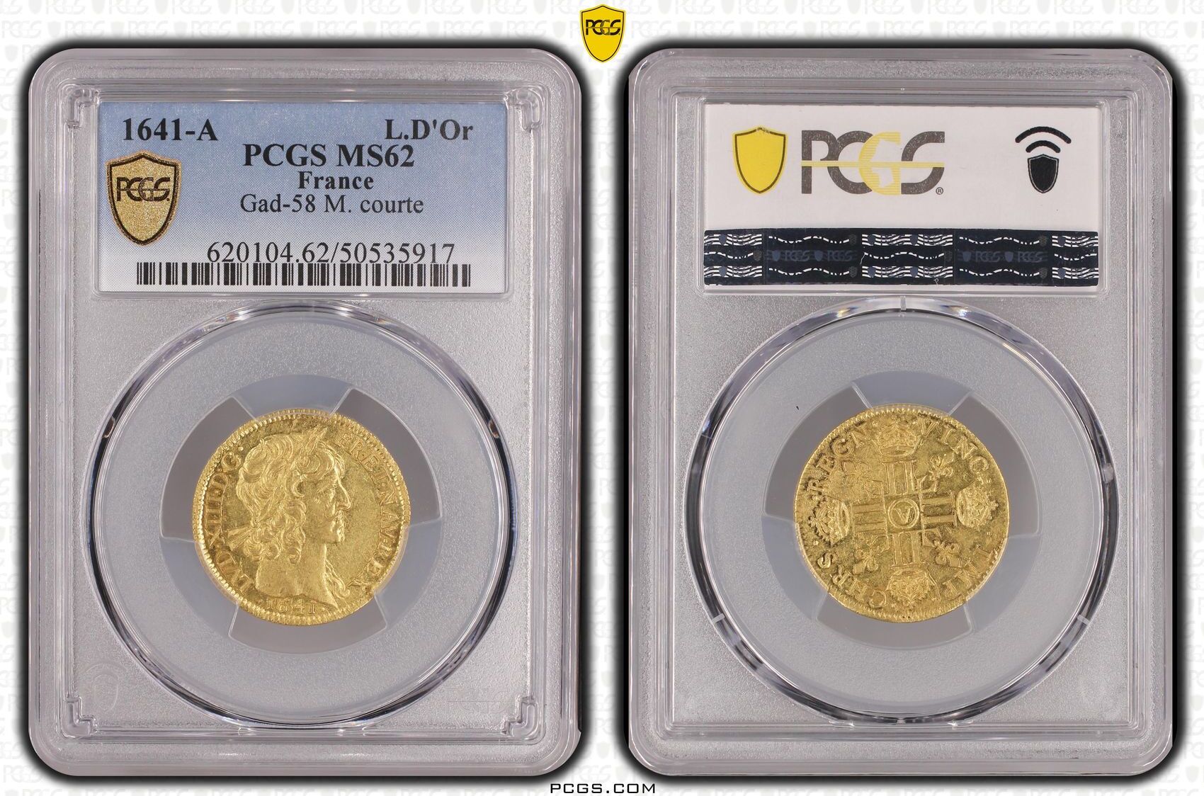 France - Louis XIII - Louis d'or 1641-A - PCGS MS62 | MA-Shops