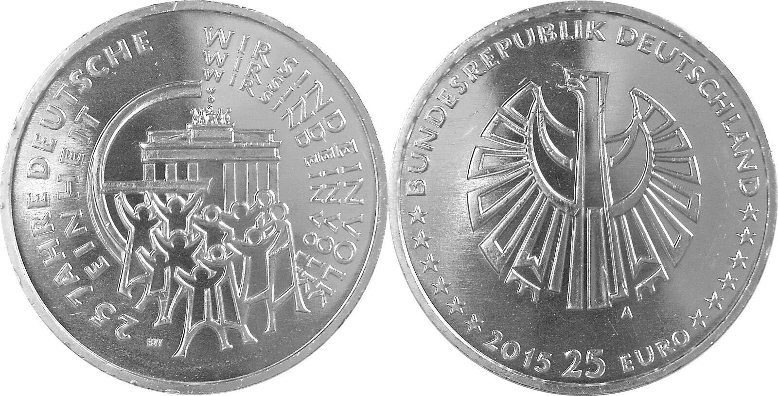 Deutschland BRD 25 Euro 2015 A 25 Jahre Deutsche Einheit BU Kl