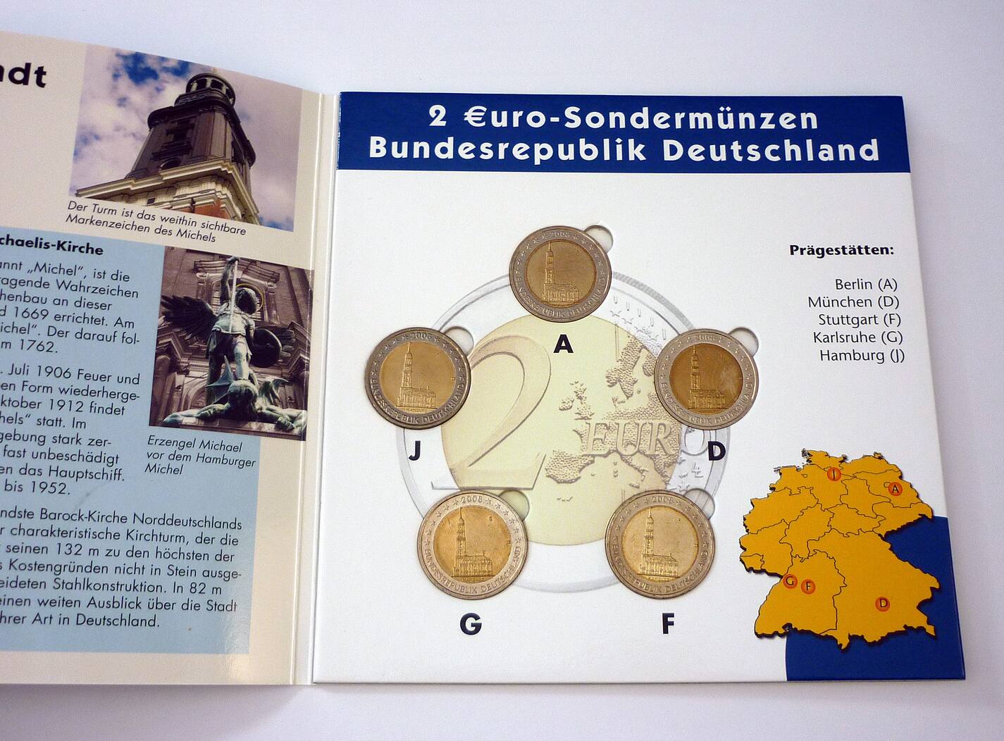 Deutschland Brd Germany 5 X 2 Euro 2008 A J Gedenkmünzen Set