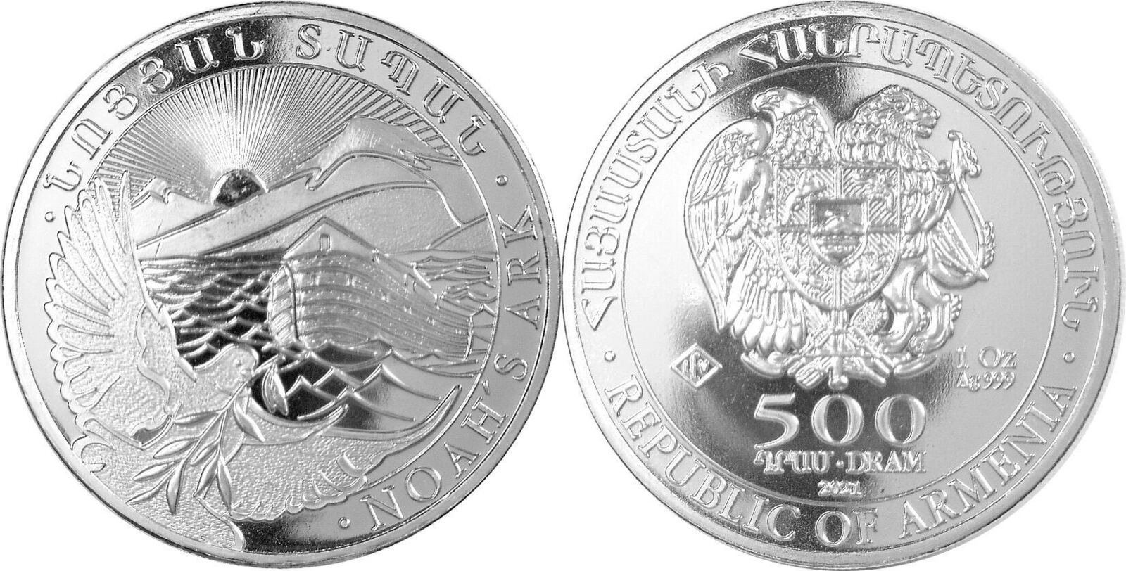 Armenien 500 Dram 2021 1 oz Arche Noah CH UNC. | MA-Shops
