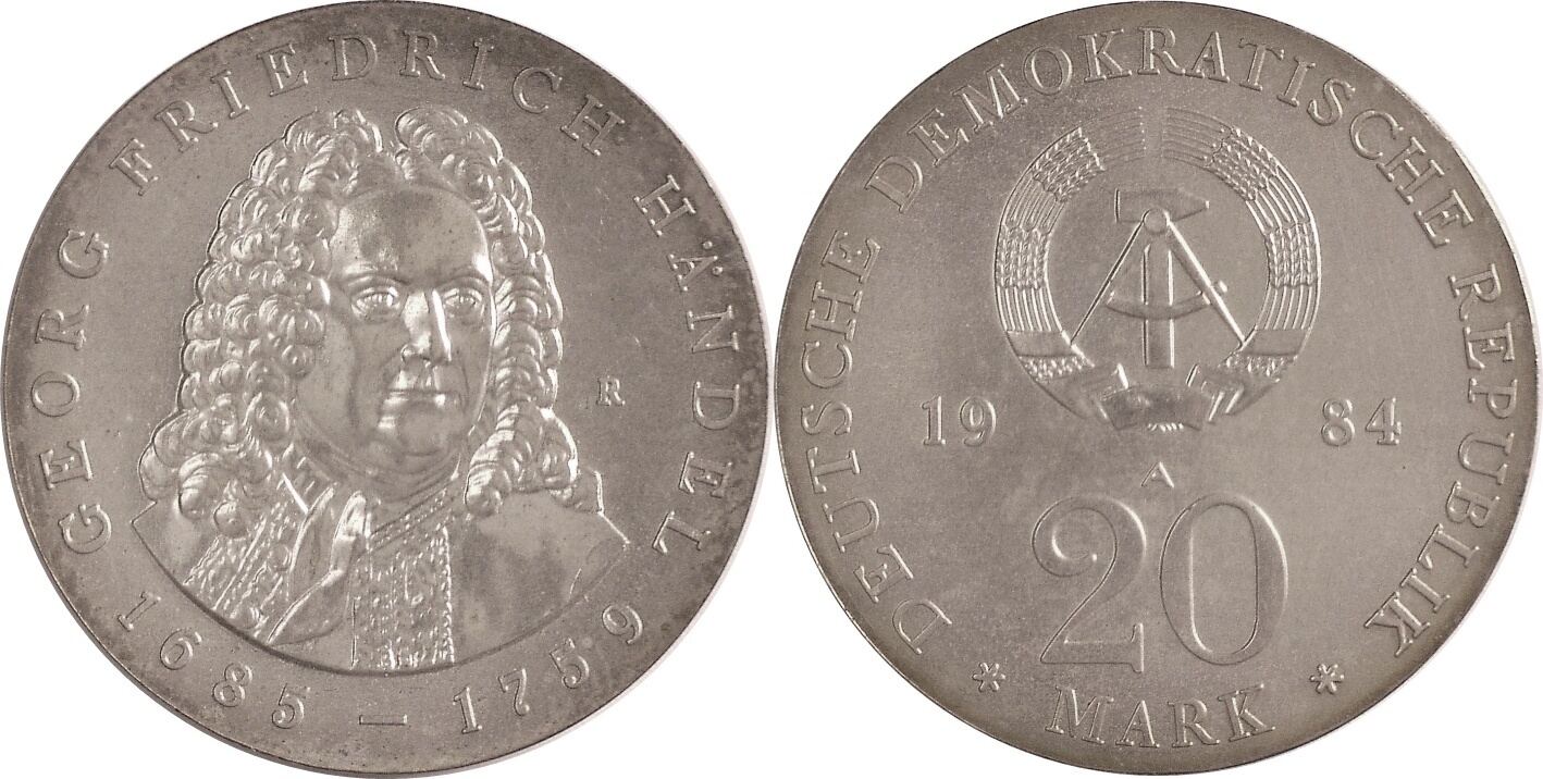 Deutsche Demokratische Republik, DDR 20 DDR Mark 1984 (A) 225. Todestag ...