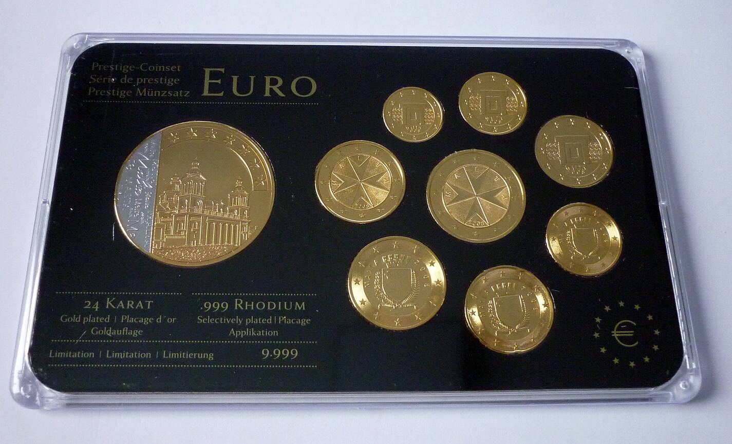 3,88 € 2008 Kursmünzensatz - Malta (Prestige Münzsatz) 24 Karat ...