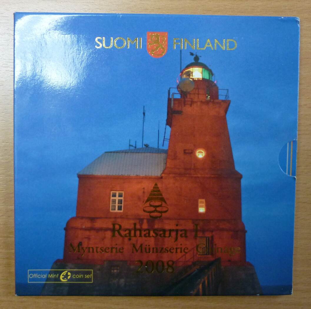 Finnland 3,88 € 2008 offizieller Kursmünzensatz - Leuchtturm Porkkala ...