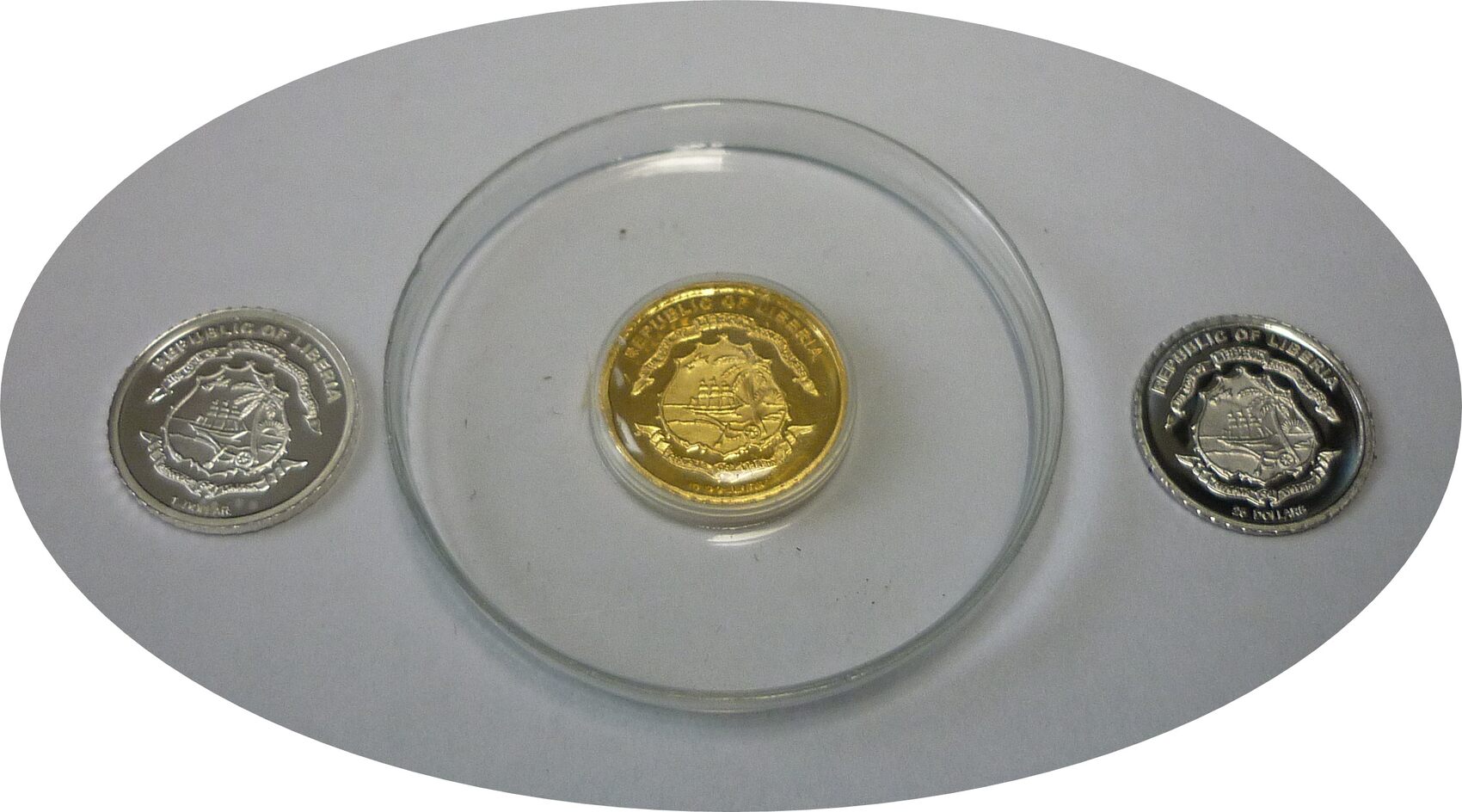 Liberia 1 Dollar, 10 Dollars, 25 Dollars Investment Coin Set 2006 ...