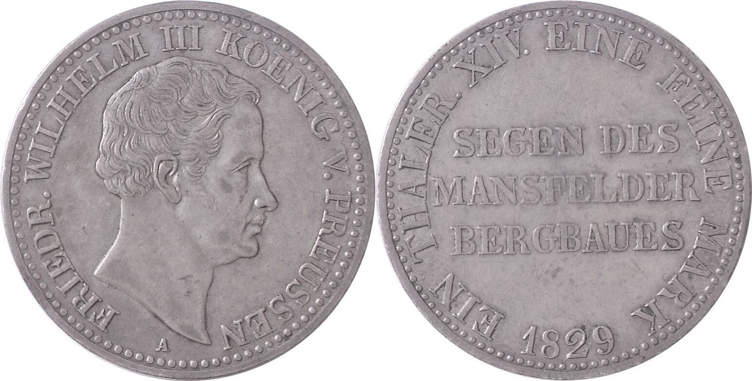 Deutschland/ Preußen 1 Ausbeutetaler 1829 (A) Friedrich Wilhelm III ...