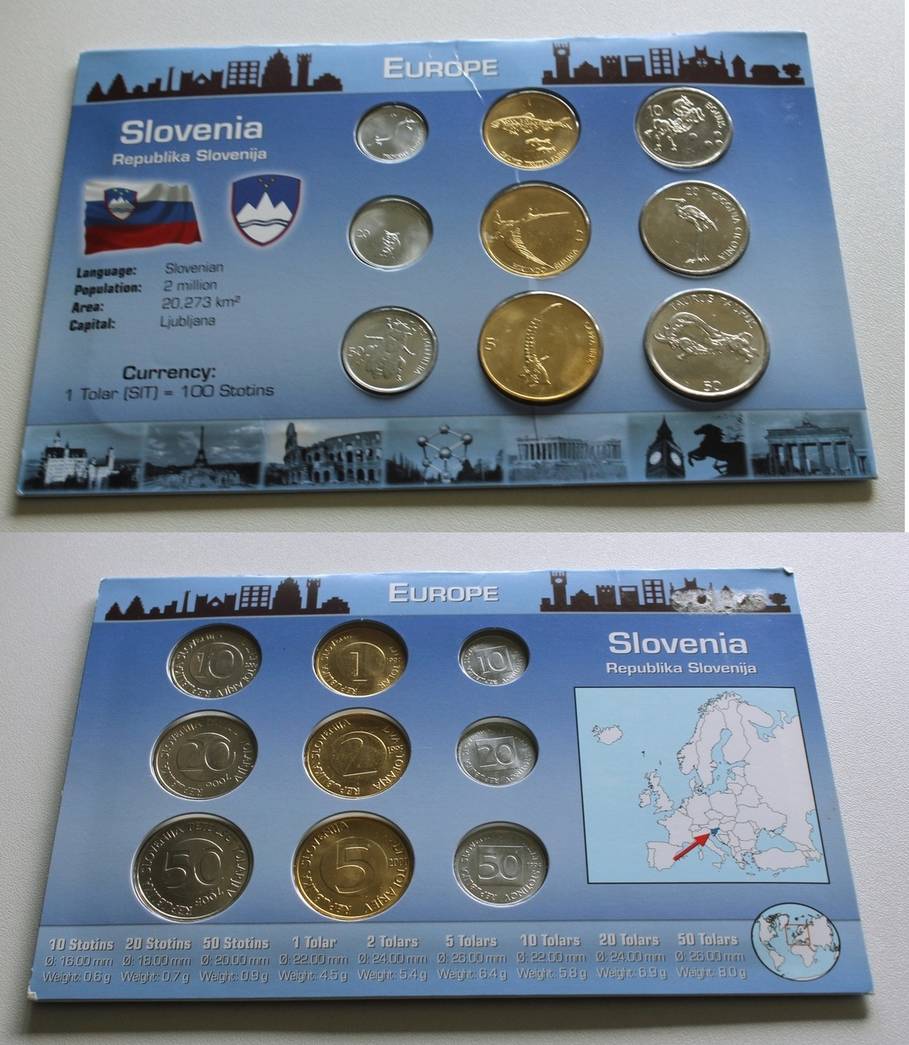 Slowenien, Slovenija, Slovenia div. Jahrgänge Kursmünzensatz - Europe ...